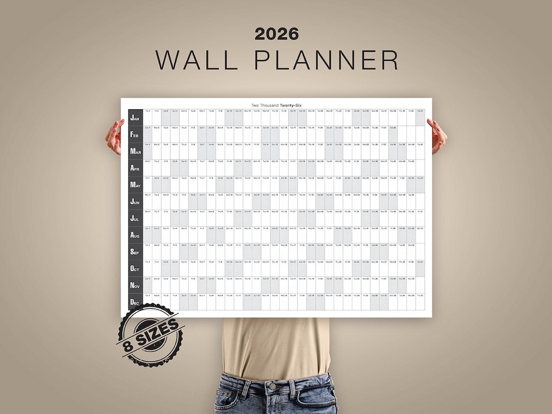 2026 Wall Planner Minimalist Calendar PDF | Full Year Planner - Etsy ...