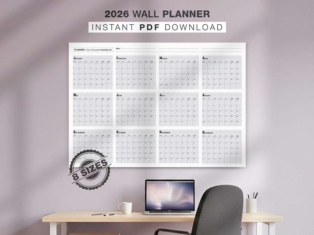 2026 Square Wall Planner PDF Printable | Modern Wall Calendar - Etsy