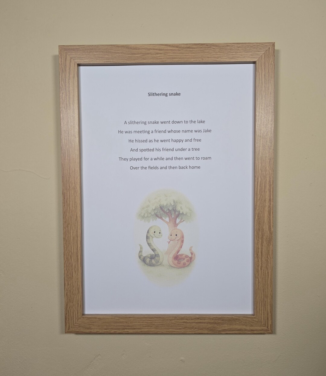 Unframed A4 Original Children's Poem Called Slithering Snake - Etsy