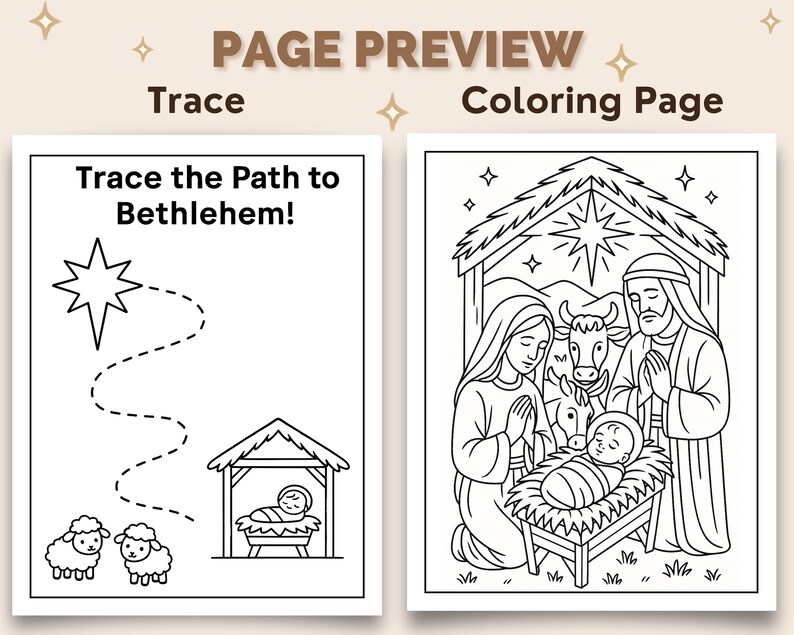 Nativity Activity Pack | Christian Christmas Printable Worksheets (PDF ...
