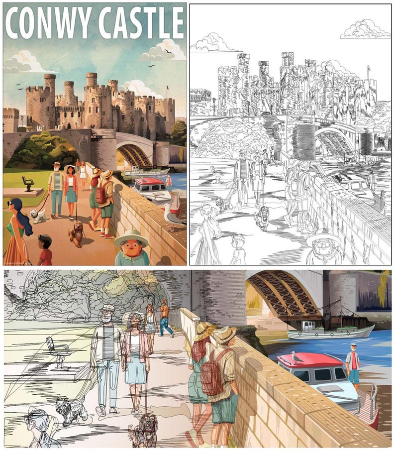 Conwy Castle, Limited Edition, Signed and Numbered, A3, 300gsm, Pulp ...