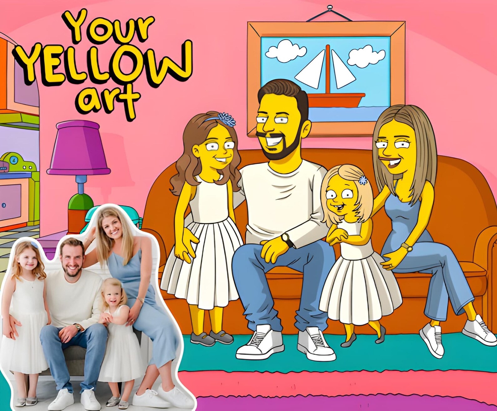 Custom Simpsons Portrait | Digital Item | Simpsonize Me | Simpsonize ...