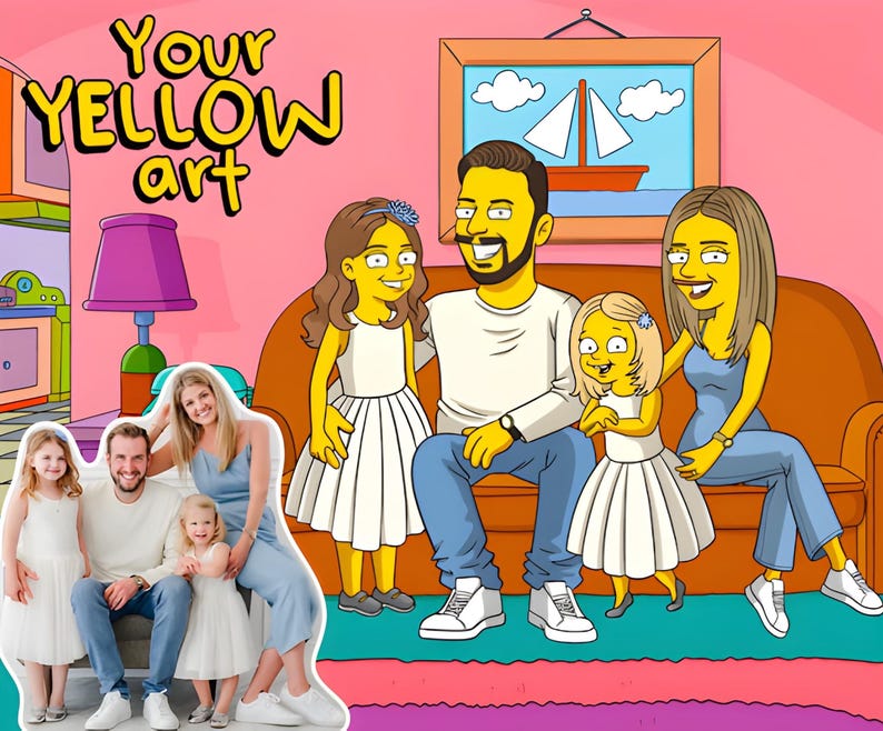 Custom Simpsons Portrait | Digital Item | Simpsonize Me | Simpsonize ...