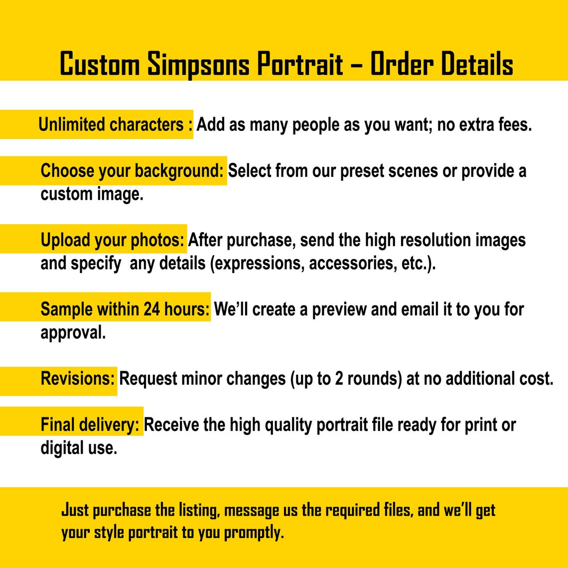 Custom Simpsons Portrait | Digital Item | Simpsonize Me | Simpsonize ...