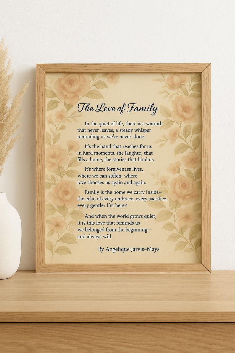 Printable Poem • Inspirational Wall Art • the Love of Family • Digital ...