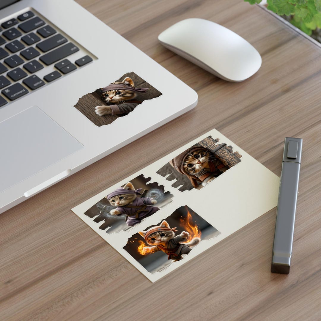 Ninja Kitten Elemental Jutsu Sticker Sheet Kawaii Anime Cat Stickers ...