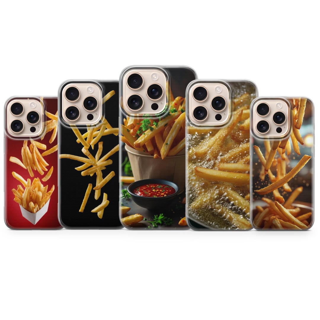 French Fries Phone Case Food Snack Cover for iPhone 17pro, 16, 15, 14 ...