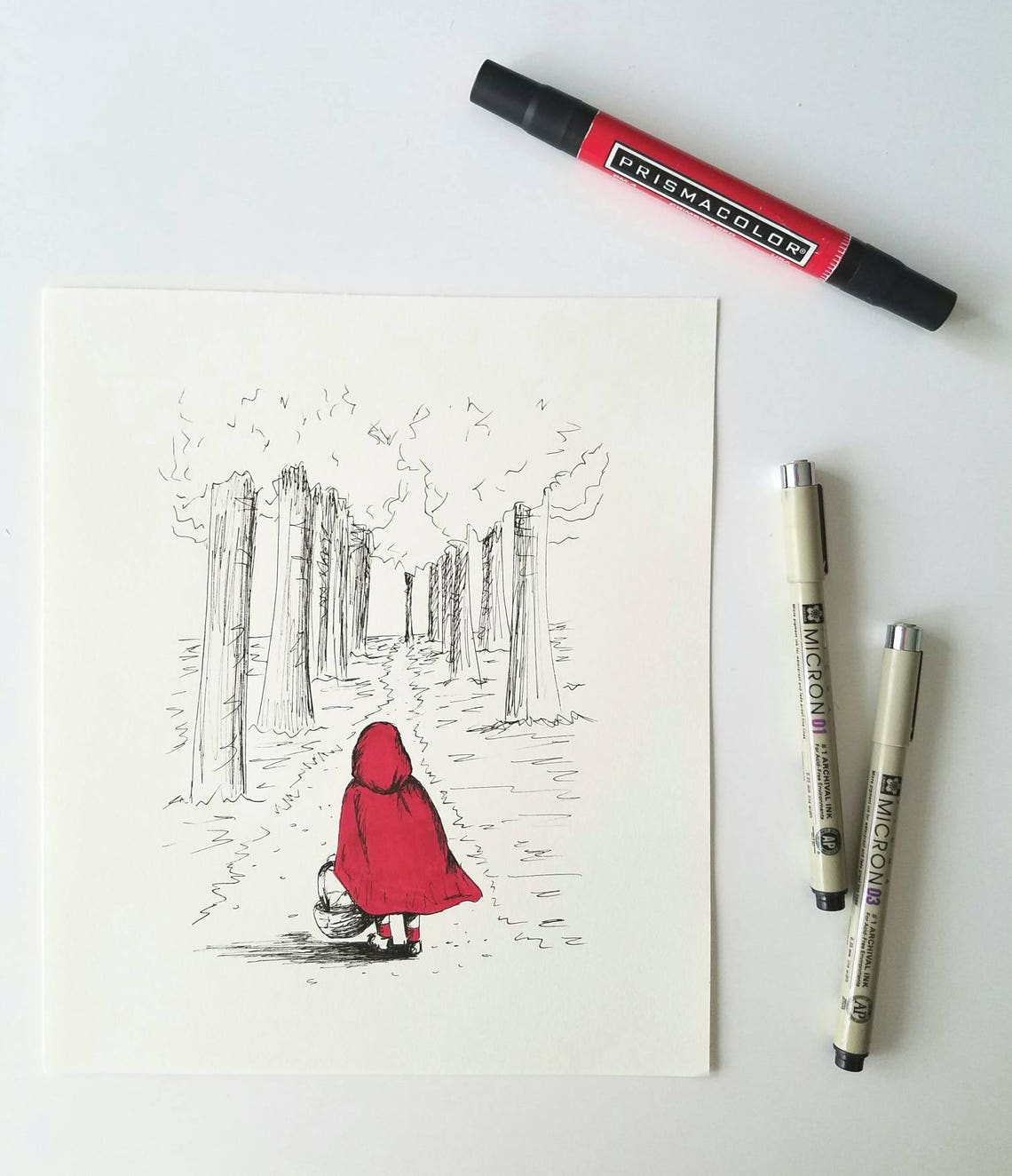 Little Red Riding Hood Illustration | Art Prints | Varying Sizes - Etsy