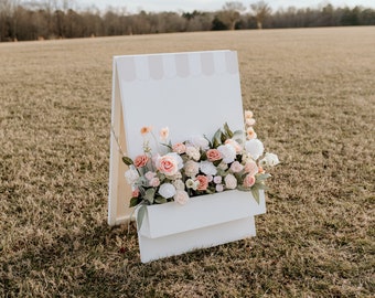 Flower Box Welcome Sign Decal, Wedding Welcome Sign, A Frame Sign Decal ...