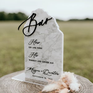 Marble Natural Stone Bar Sign Wedding Signage - Etsy
