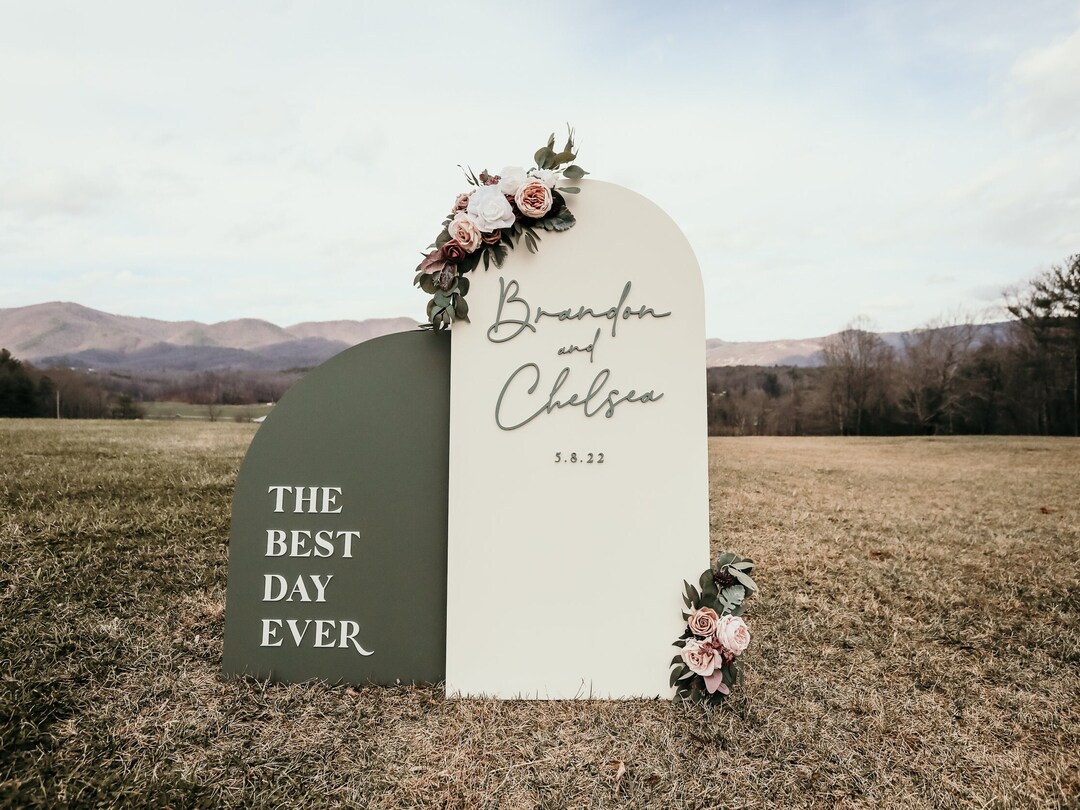 Large Wood Arch Signage Set Wedding and Event Signs - Etsy UK