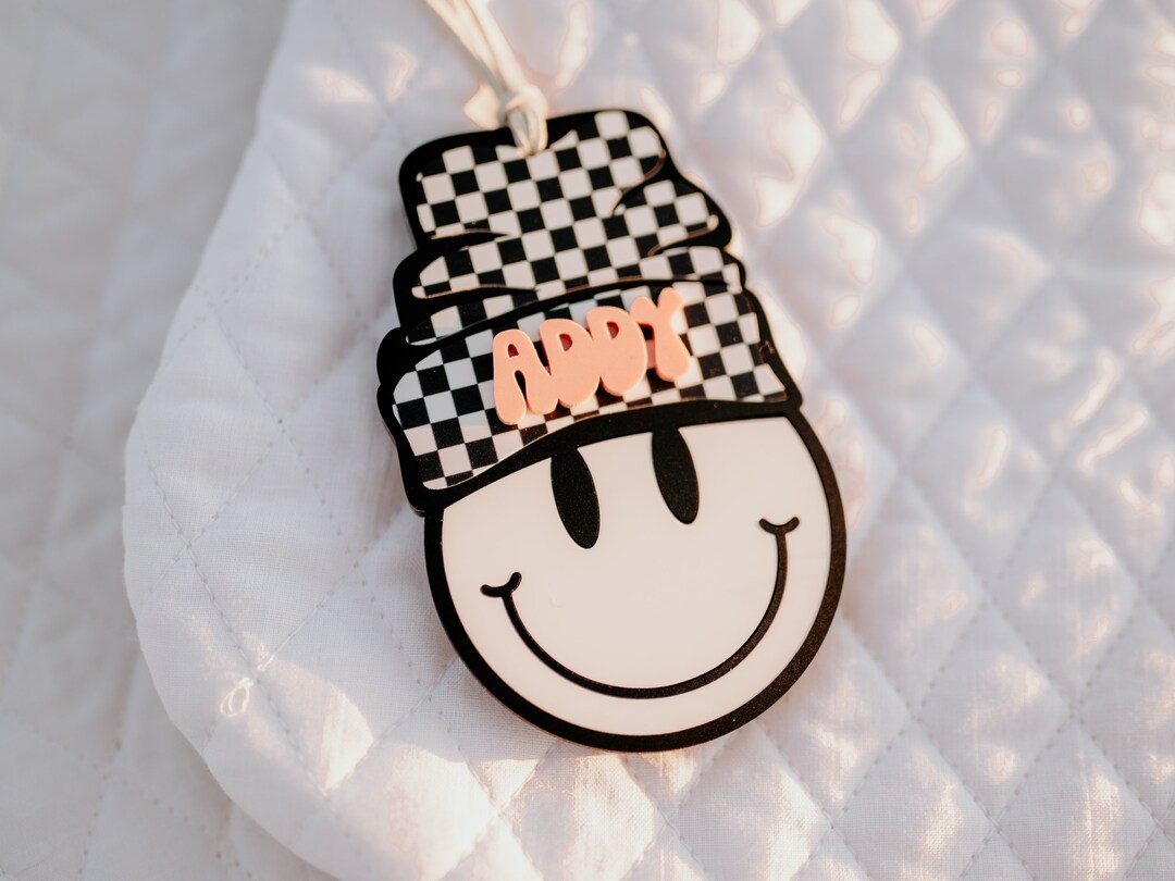 Smiley Face Beanie Ornament Personalized Christmas Ornament Beanie Hat ...