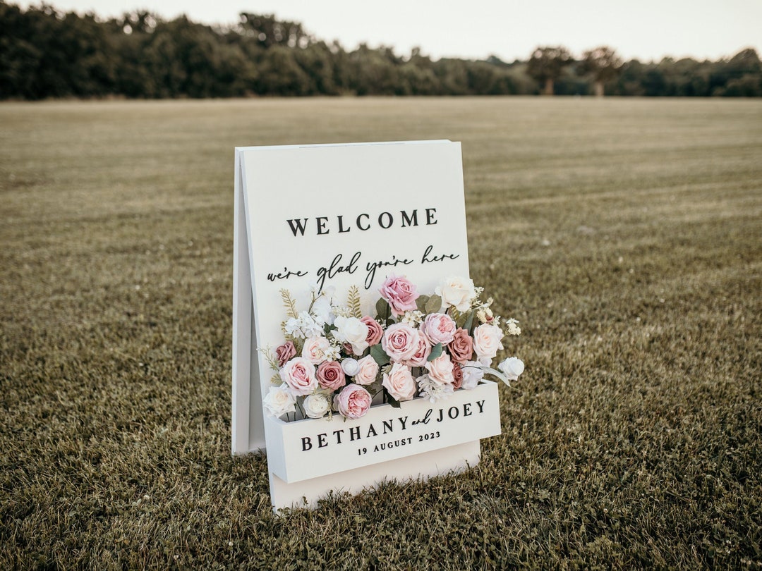 Flower Box Wedding Welcome Sign Personalized A-frame Sign - Etsy Canada