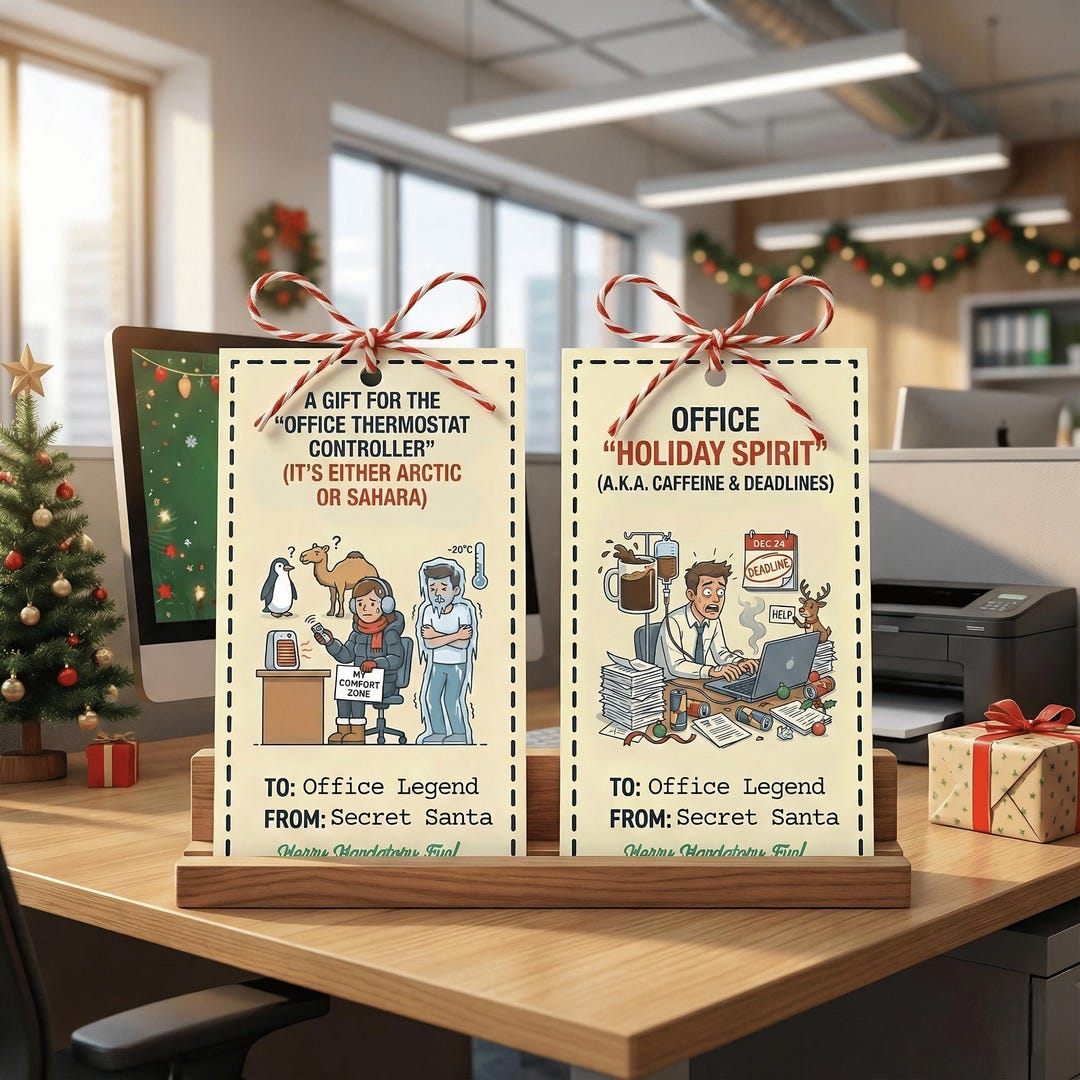 Funny Coworker Christmas Tags | Relatable Office Humor Gift Labels ...