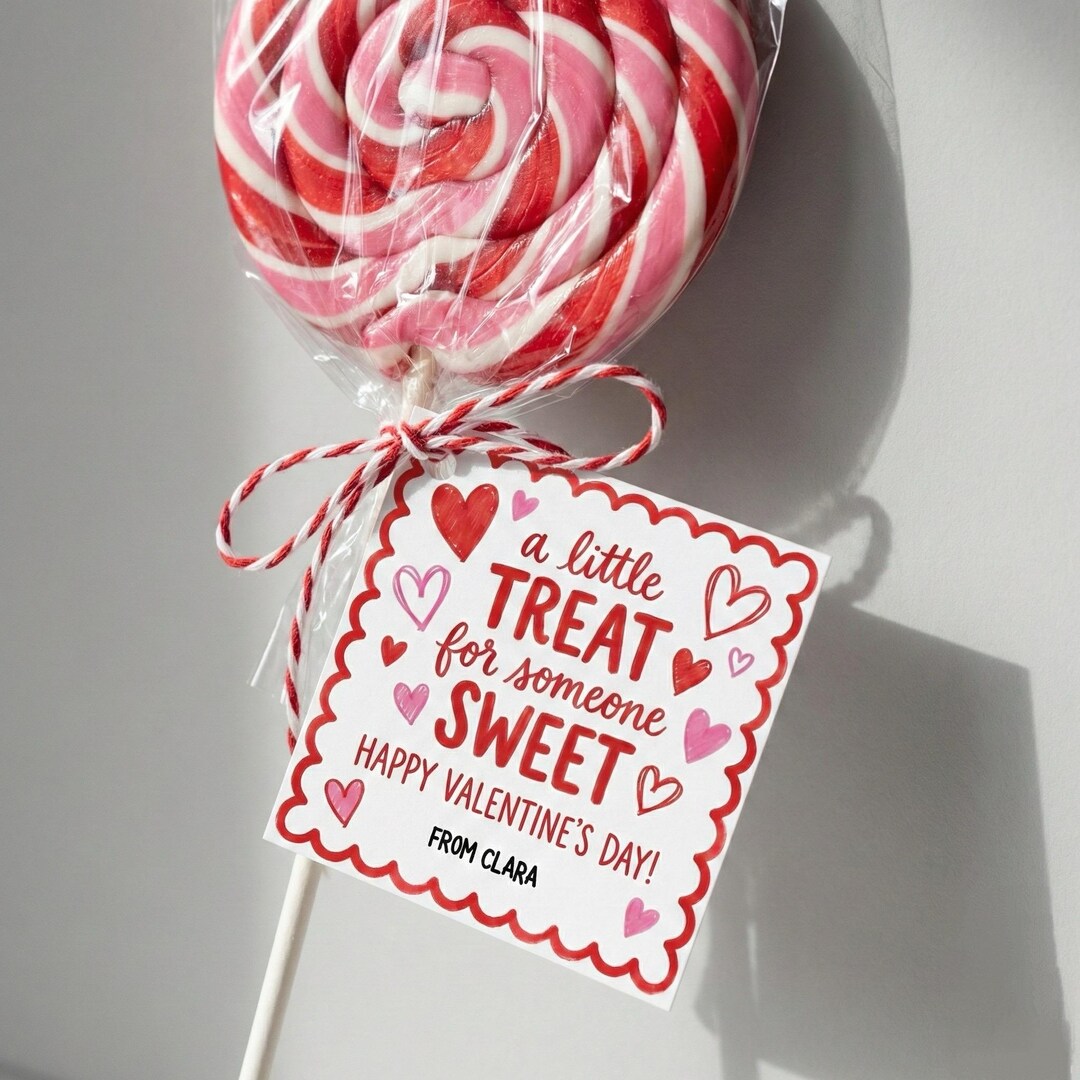 Editable Valentine's Day Sweet Treat Tag, Printable 3x3 Square Gift ...