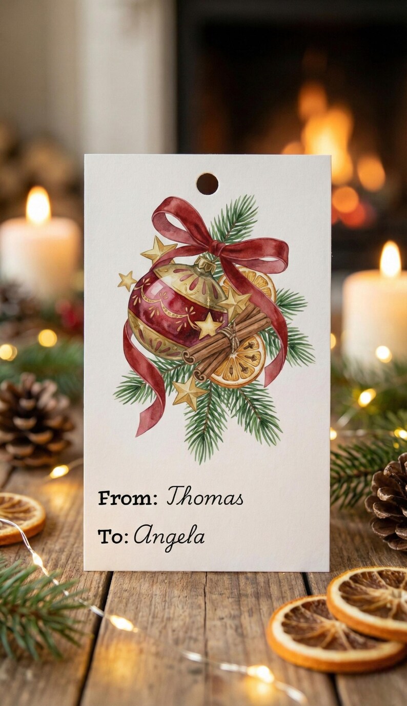 Editable Watercolor Christmas Gift Tags | Printable Holiday Bundle ...