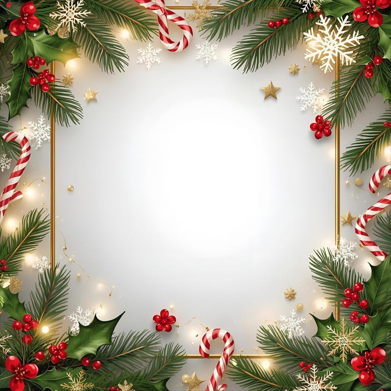 Christmas Frame Templates | Editable Winter Borders for Canva (digital ...