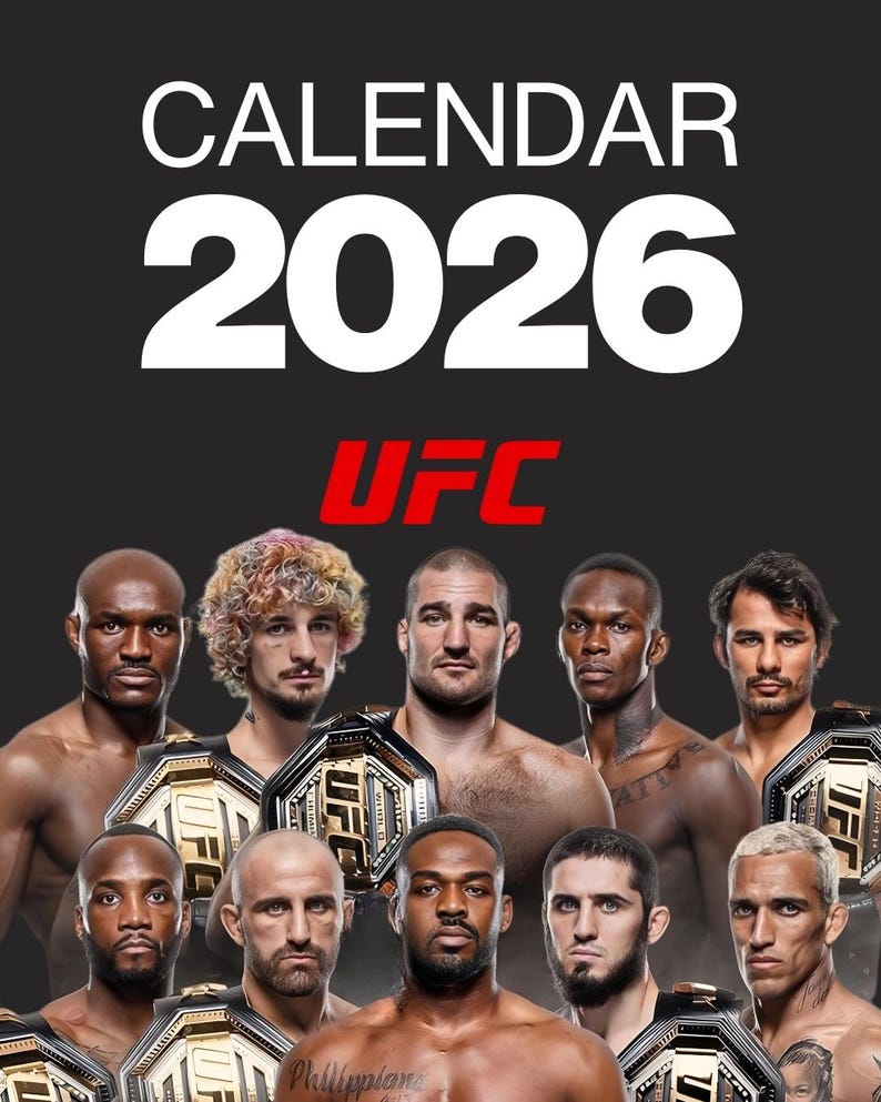 UFC Calendar 2026 | MMA Fighter Motivation (digital Download) - Etsy