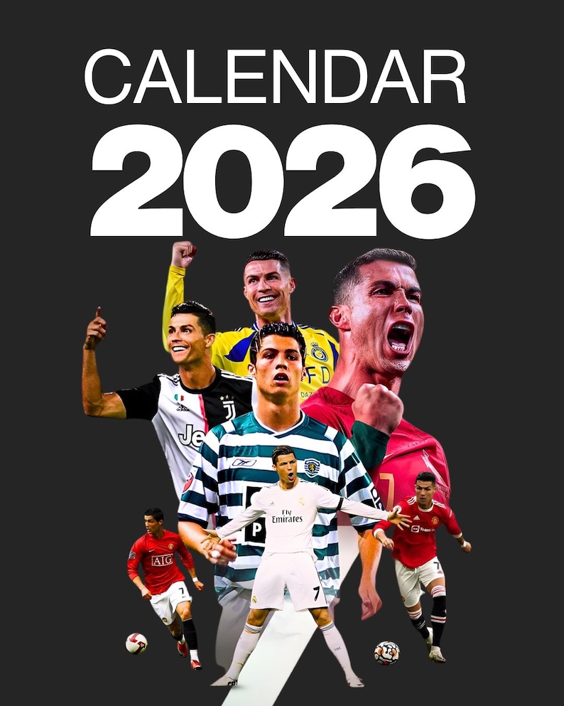 Cristiano Ronaldo 2026 Calendar | CR7 Football Club Journey - Etsy UK