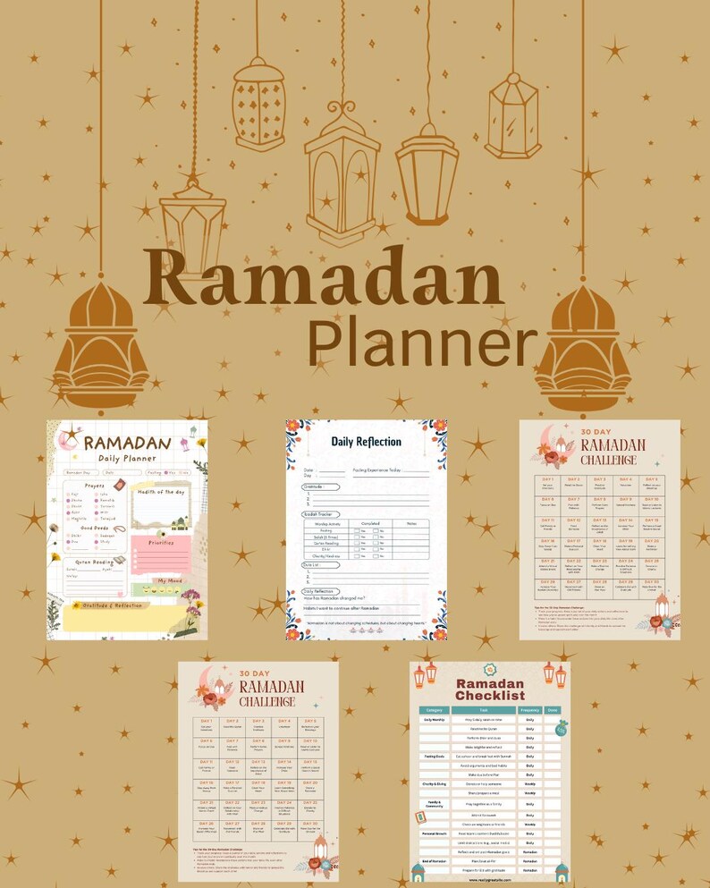 Ramadan Planner Printable | Daily Reflection | Everyday Checklist | 30 ...