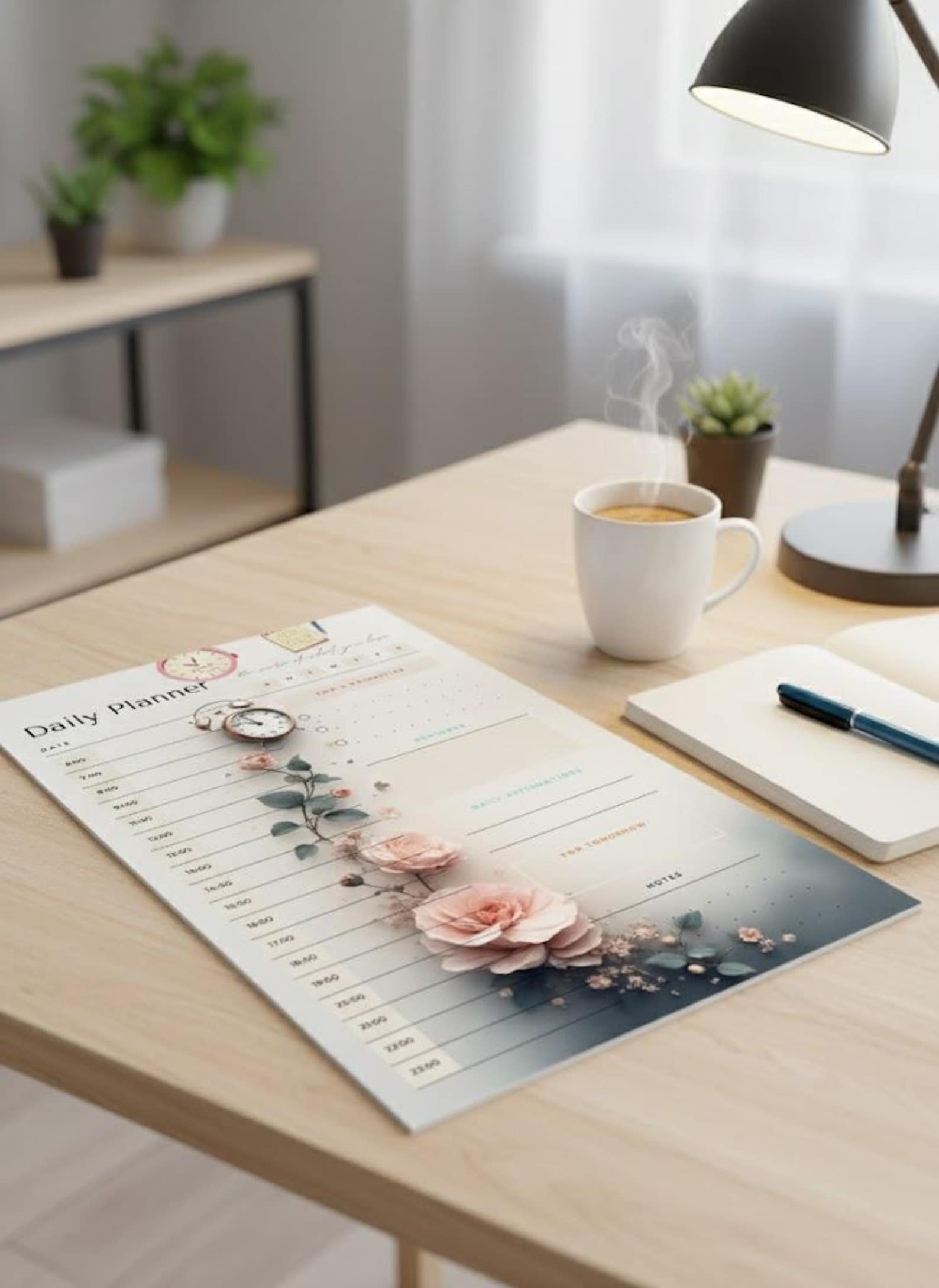 Floral Daily & Weekly Planner | Printable Productivity Organizer (PDF ...