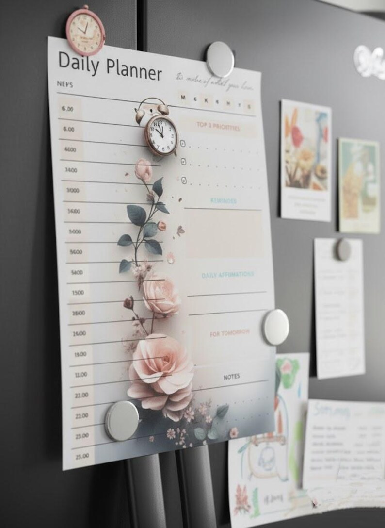 Floral Daily & Weekly Planner | Printable Productivity Organizer (PDF ...