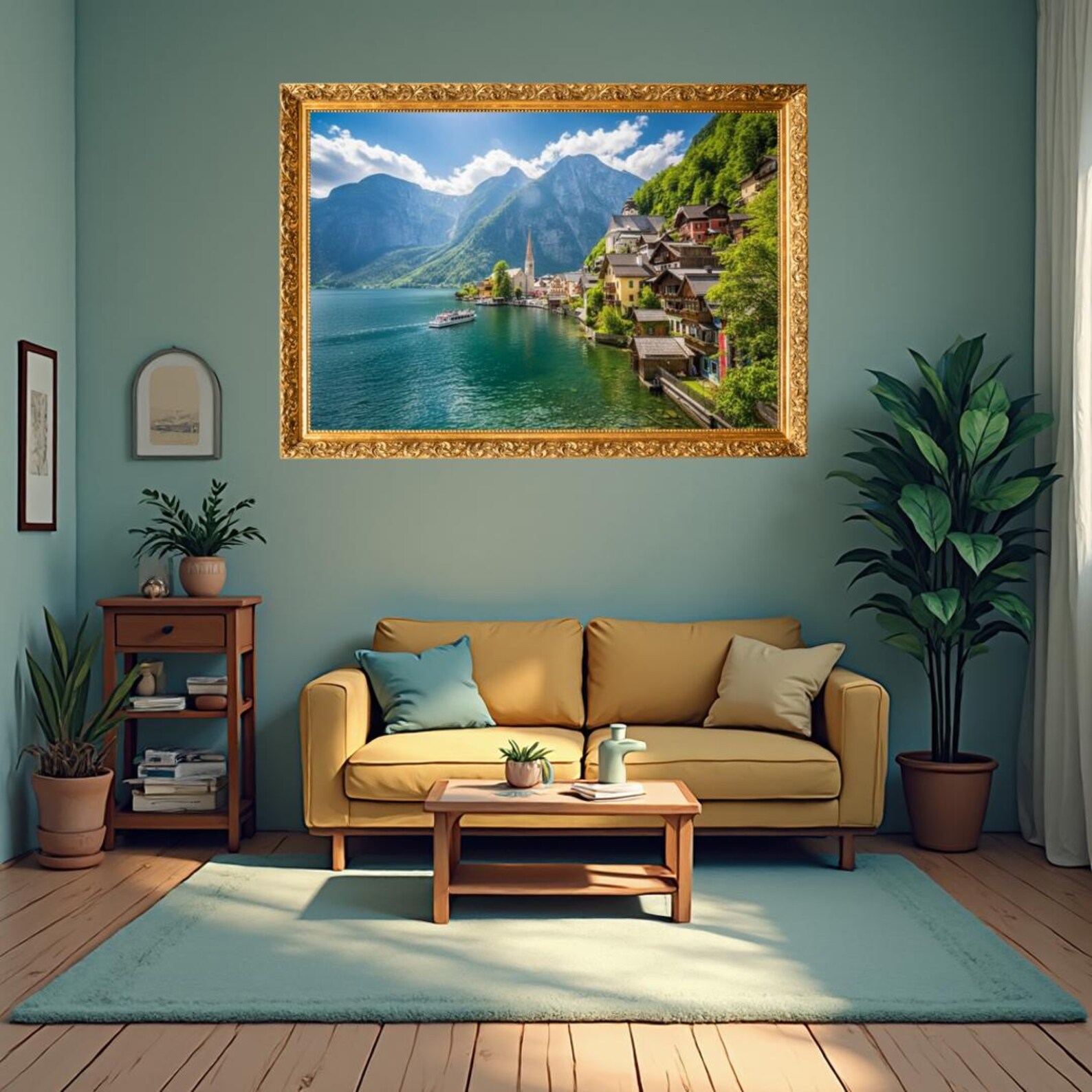 Hallstatt Austria Wall Art Printable, Alpine Lake Village Landscape ...