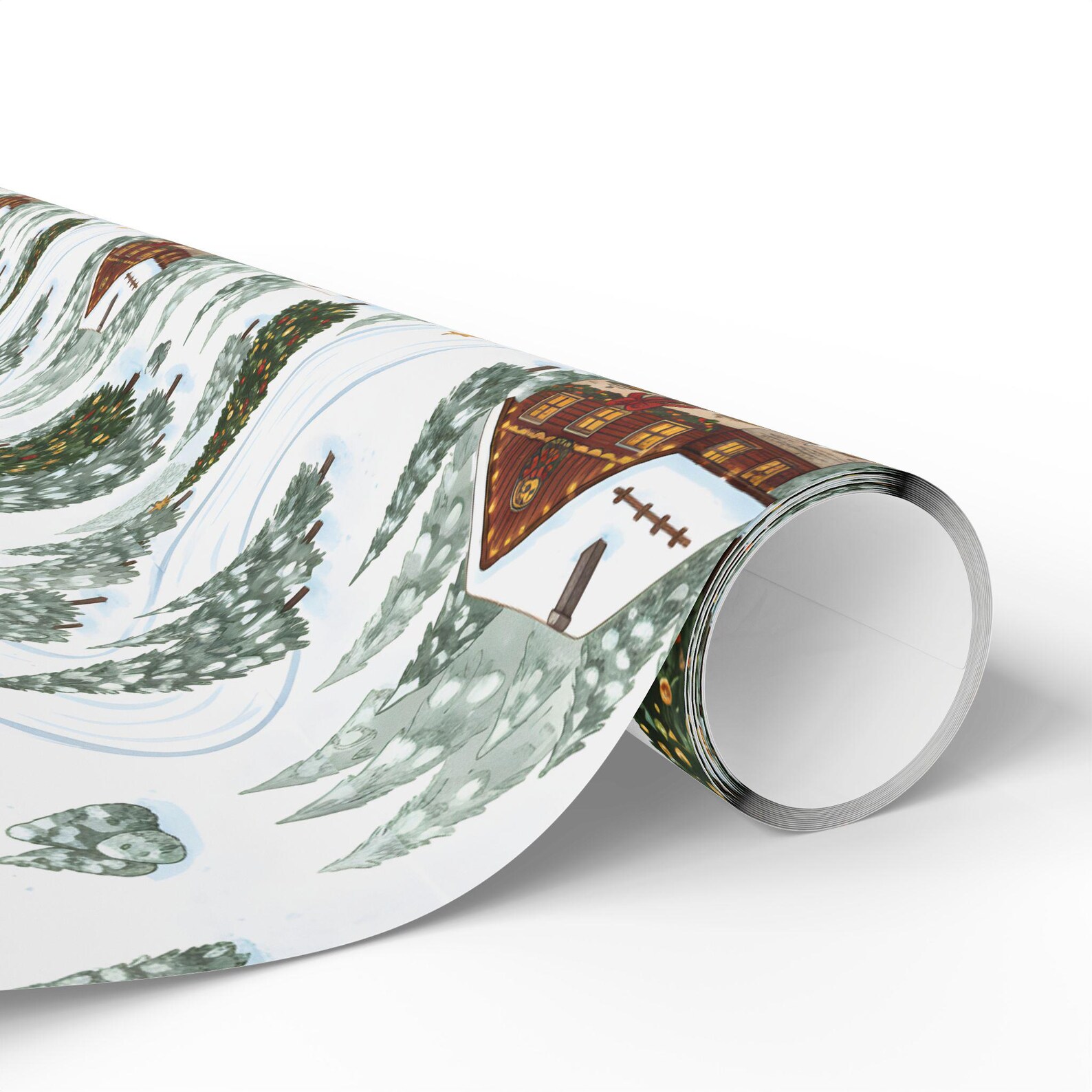 Holiday Ski Run Wrapping Paper | Winter Scene Gift Wrap - Etsy
