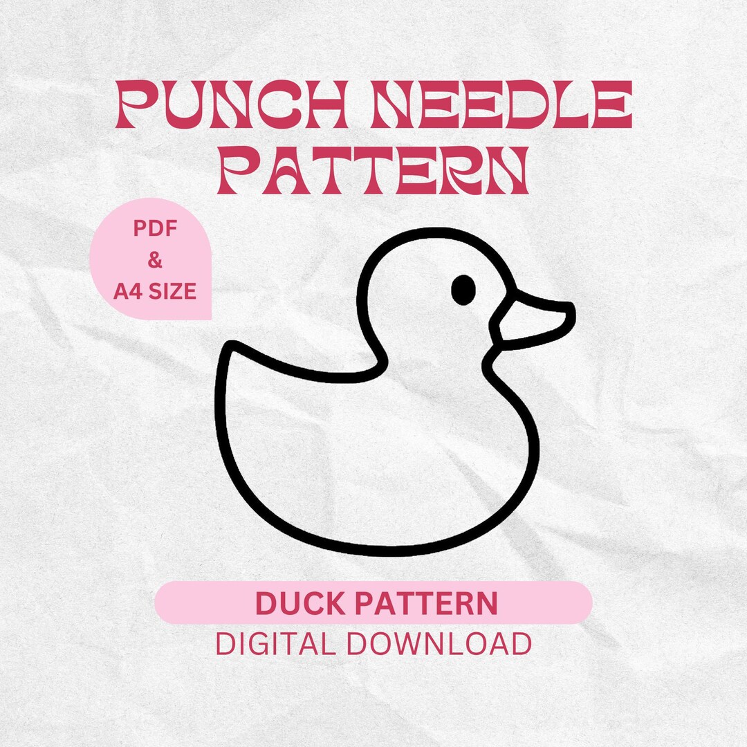 Duck Punch Needle Pattern, Printable Duck Design (PDF Template) - Etsy