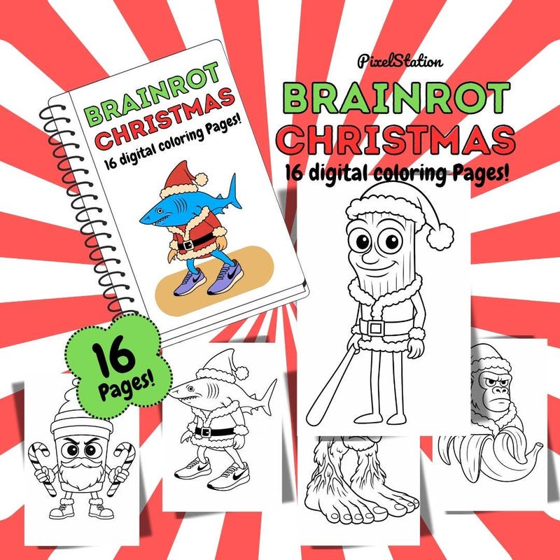 Brainrot Colouring Sheets - Etsy