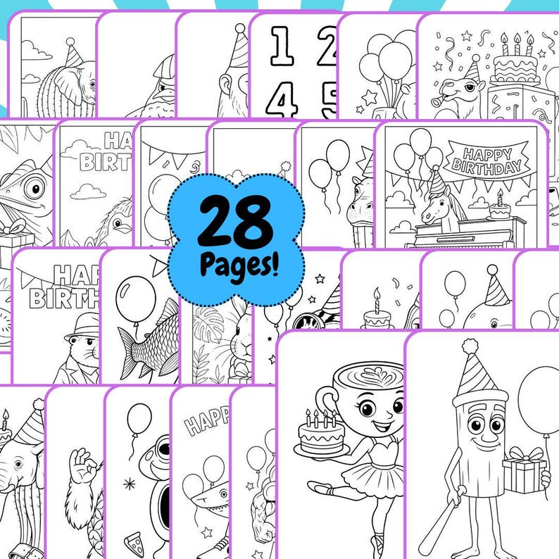 Brainrot Birthday Coloring Pages - Etsy