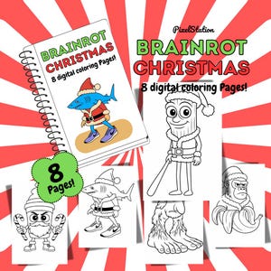 Christmas Brainrot Coloring Pages - Etsy