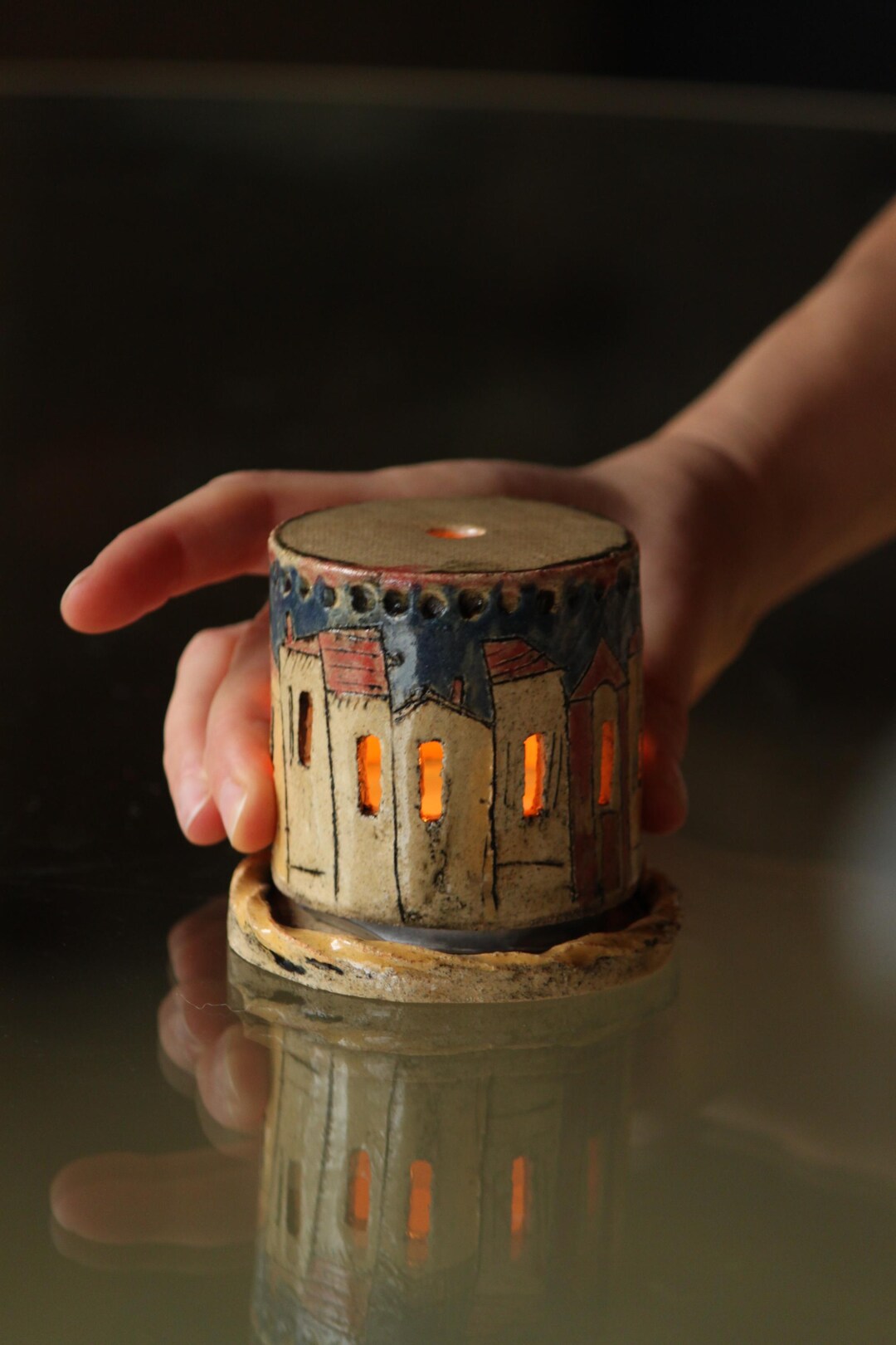 Ceramic Handmade House Candle Holder and Incense Burner, Ceramic Home ...