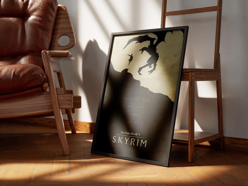 Skyrim Poster | Gaming Poster | Gaming Artwork | Gaming Decor | Video ...