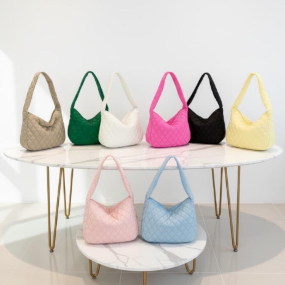 Quilted Black Puffer Bubble Tote Bag – Stylish Winter Shoulder Bag ...