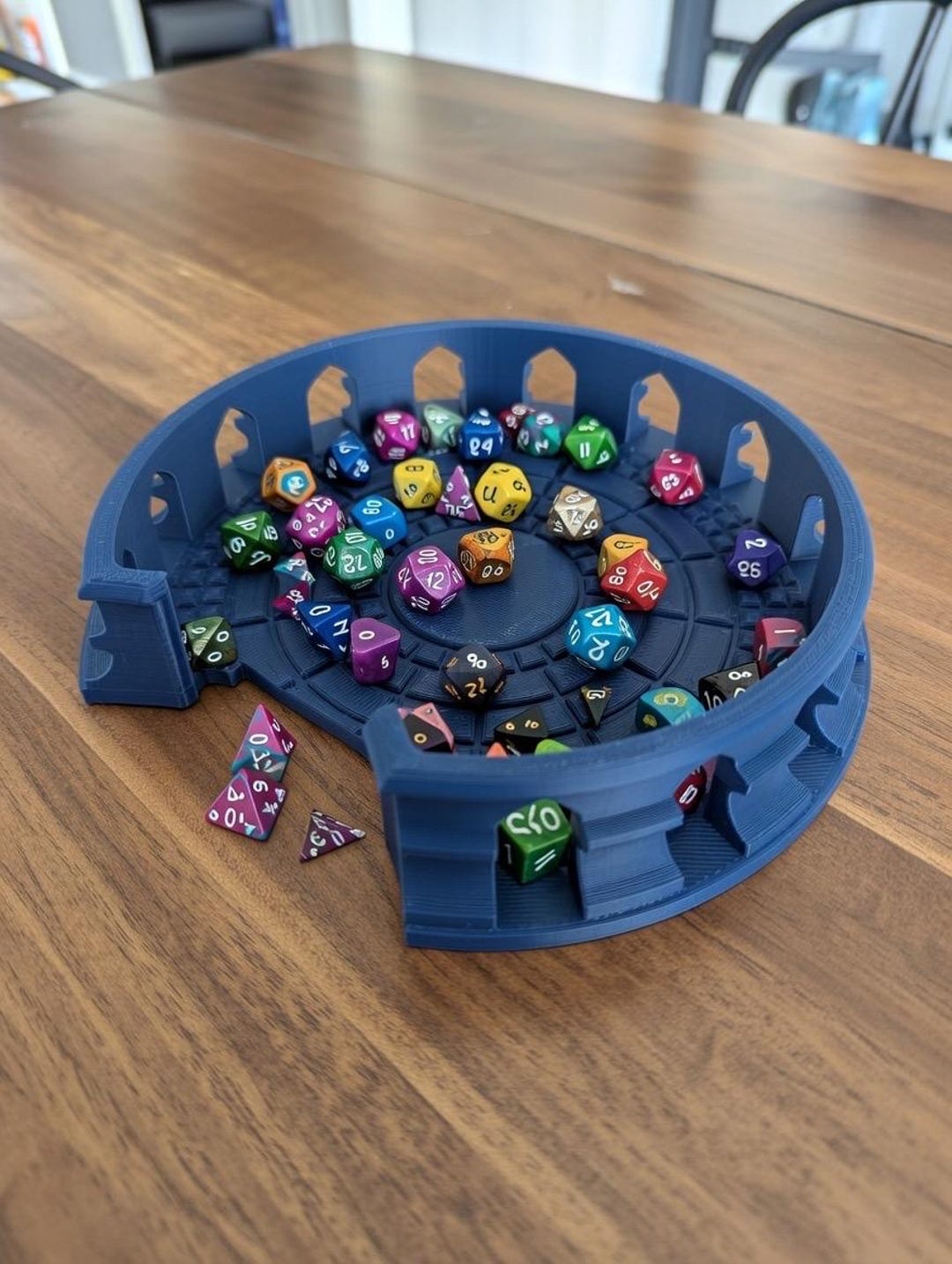 3D Printed Dice Tower Tray, Black RPG, 5.5 Inch Diameter, Tabletop D&D ...