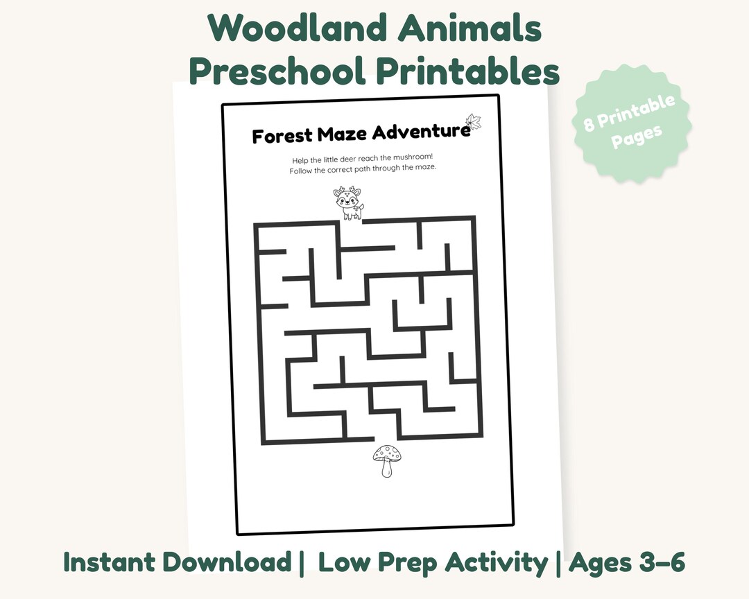 Woodland Animals Preschool Printable – Forest Activity Pack for Kids 3 ...