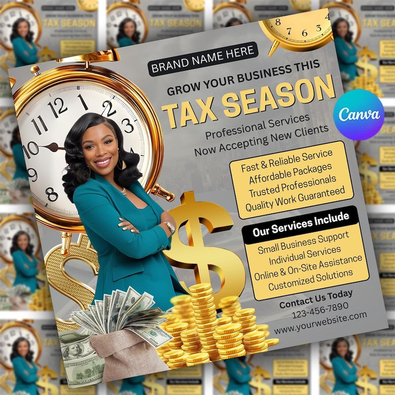 Tax Prep Service Flyer, Tax Flyers 2026, Accountant Marketing Template ...