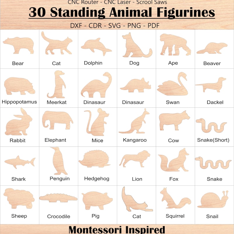Cnc Wood Animal Cutouts - Etsy