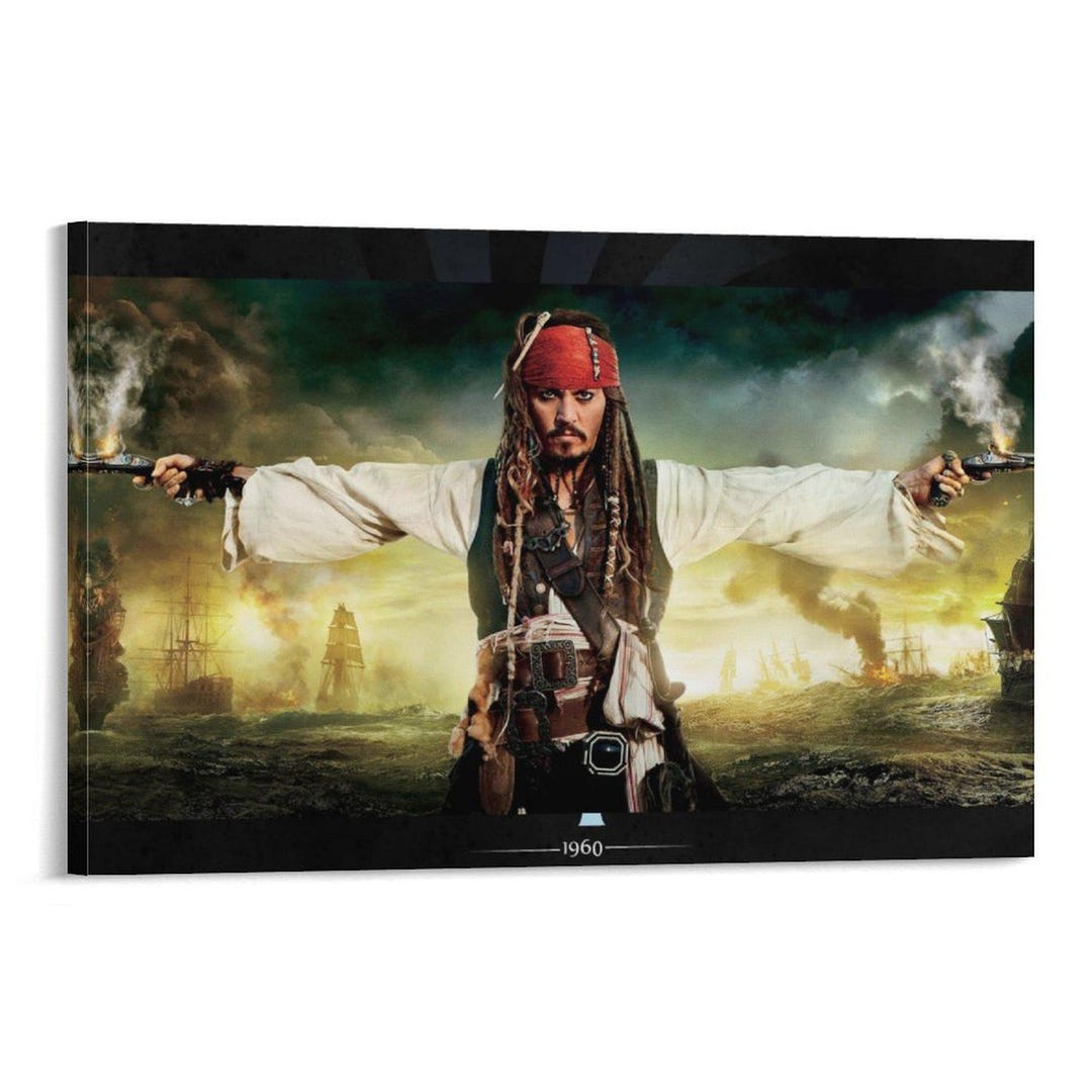 Epic Pirate Captain Wall Art Print, Cinematic Sea Battle Poster With ...