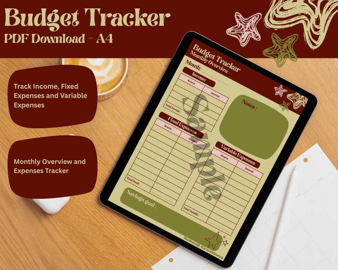 Digital Budget Tracker - Printable A4 - Instant Download - Budget ...