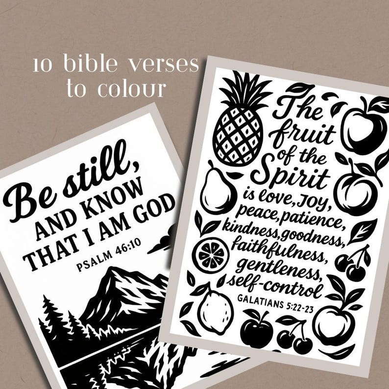 Monochrome Bible Verse Coloring Book – One-color Coloring Christian ...