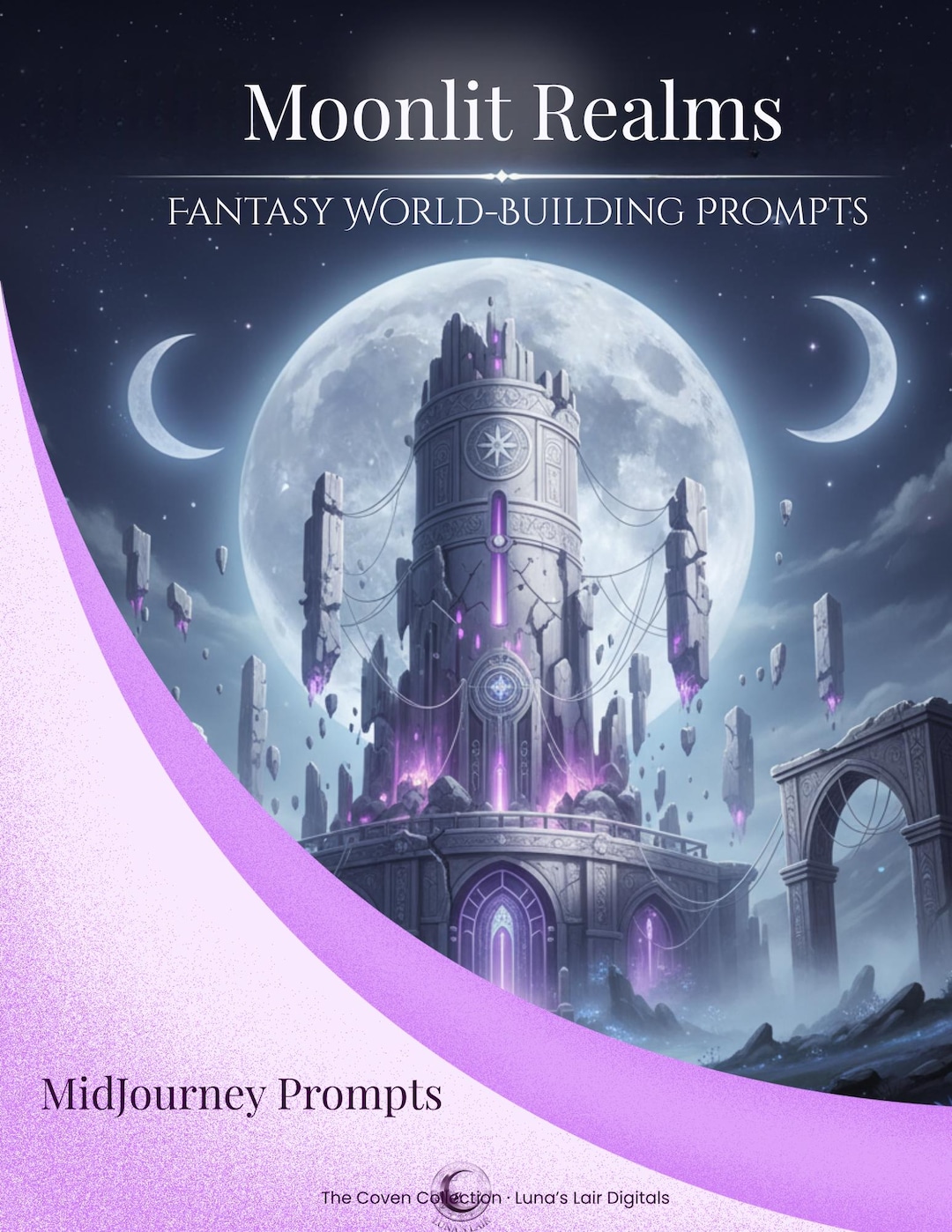 Moonlit Realms | Midjourney Fantasy World-building Prompt Pack - Etsy