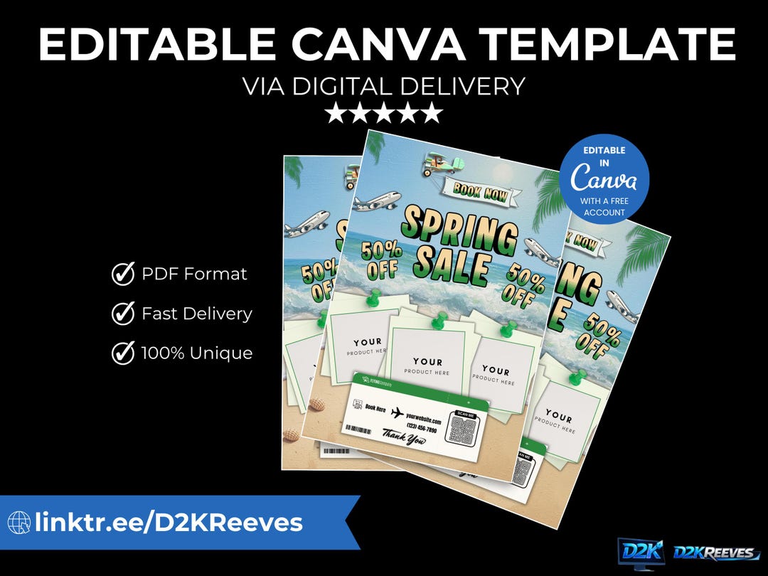 Editable Canva Spring Flyer Template (digital Download) - Etsy