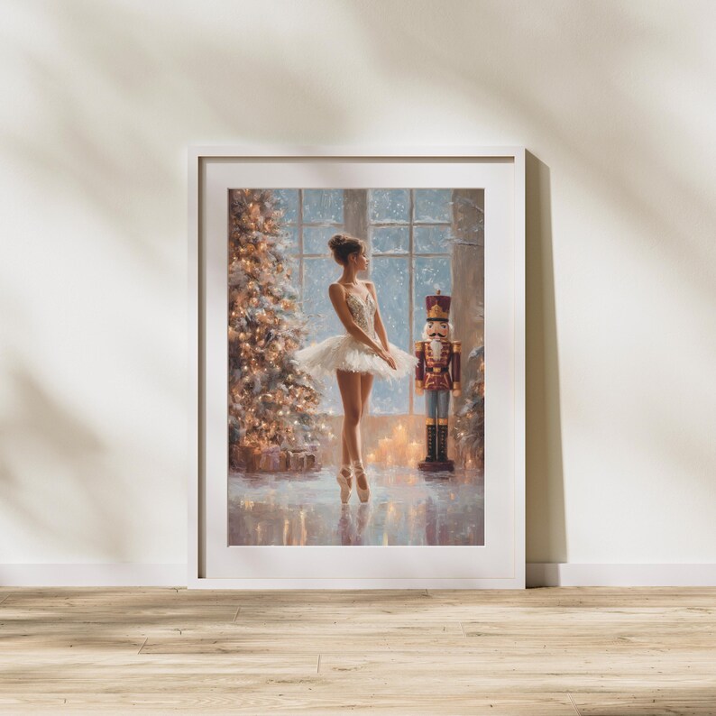 Nutcracker Ballet Art Print | Ballerina Christmas Decor (digital ...
