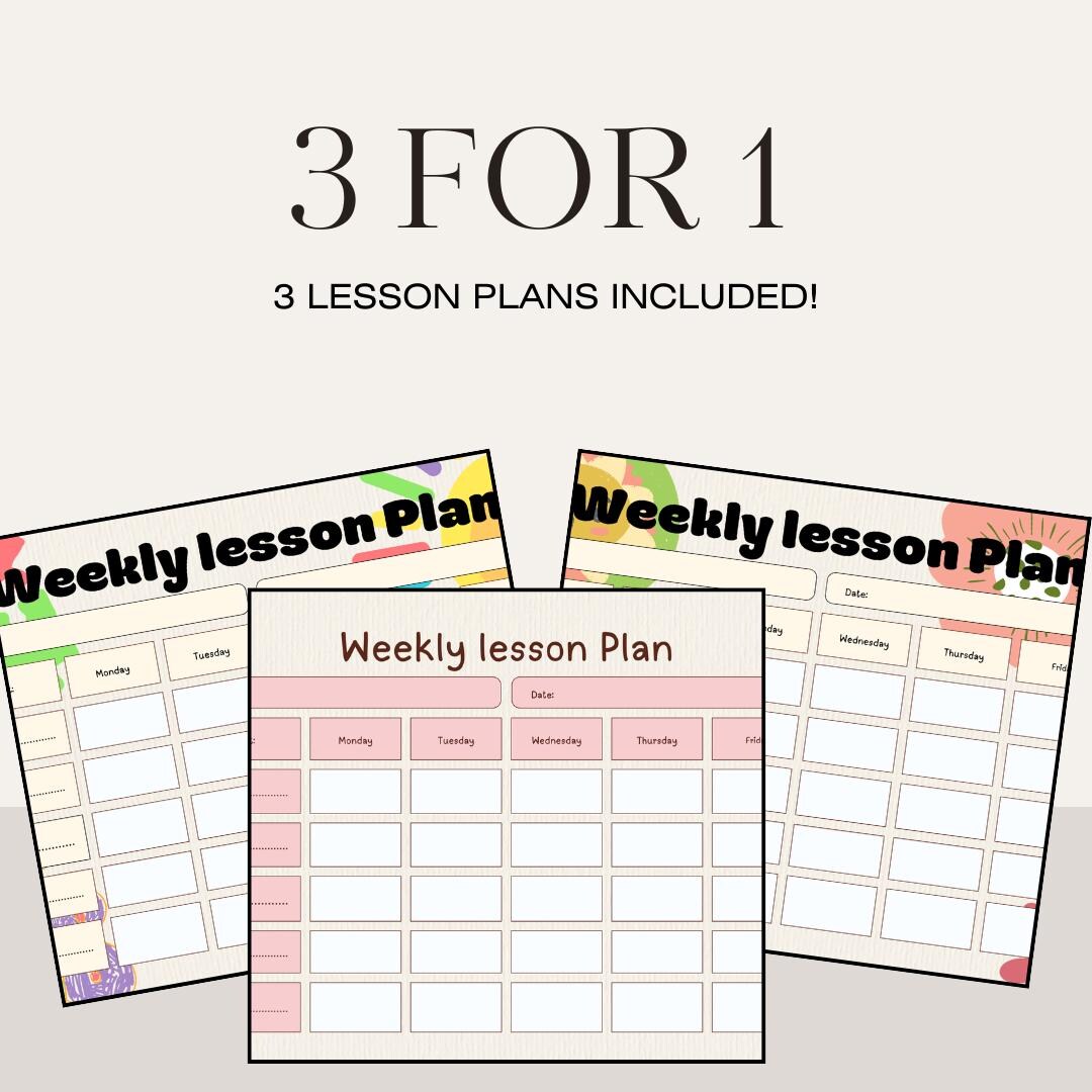 3-in-1 Weekly Lesson Planner Bundle – Printable Classroom Planning ...