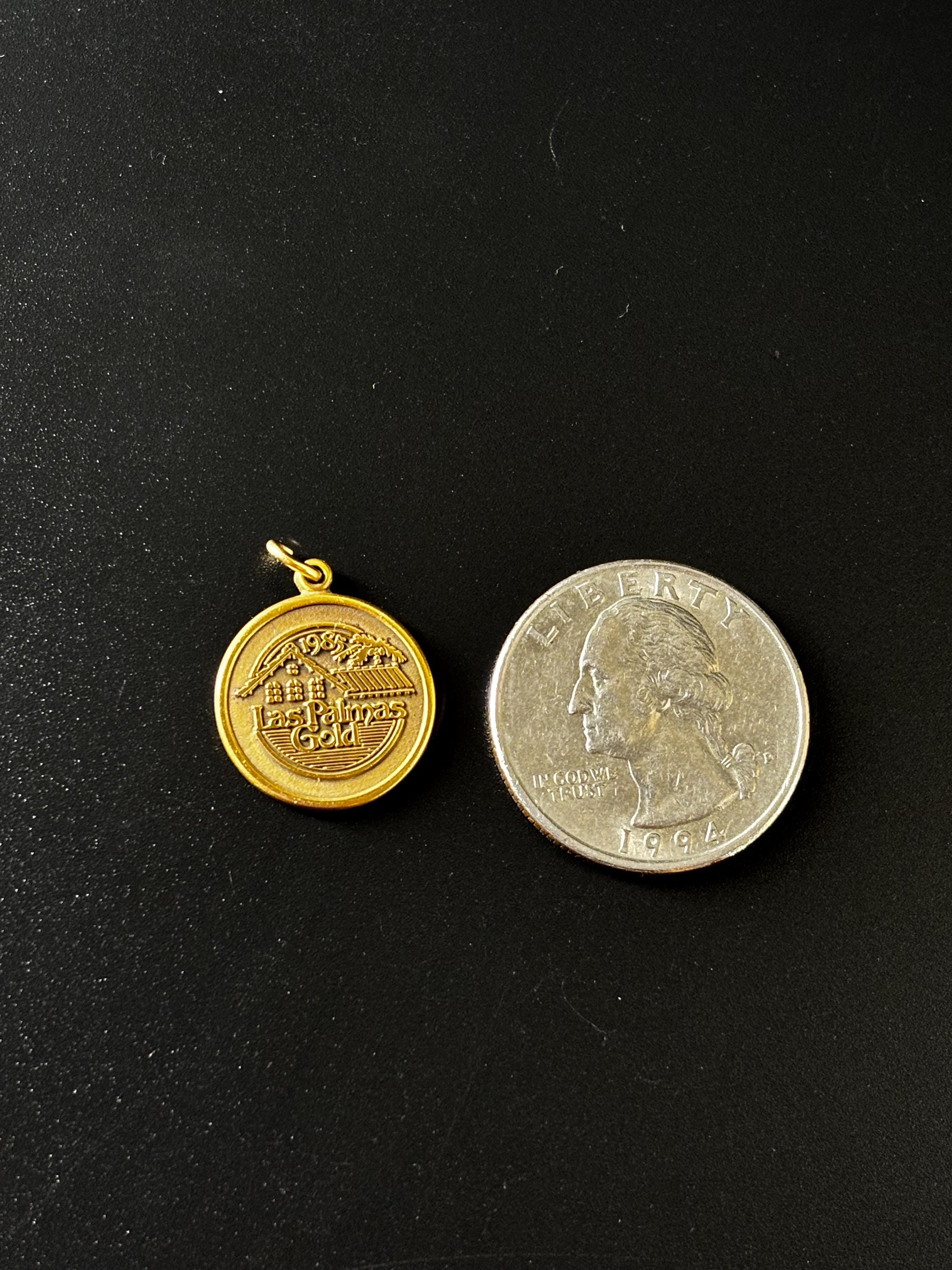 Las Palmas Gold Pendant Charm 1985 Nebraska 10KT GF Souvenir Vintage ...