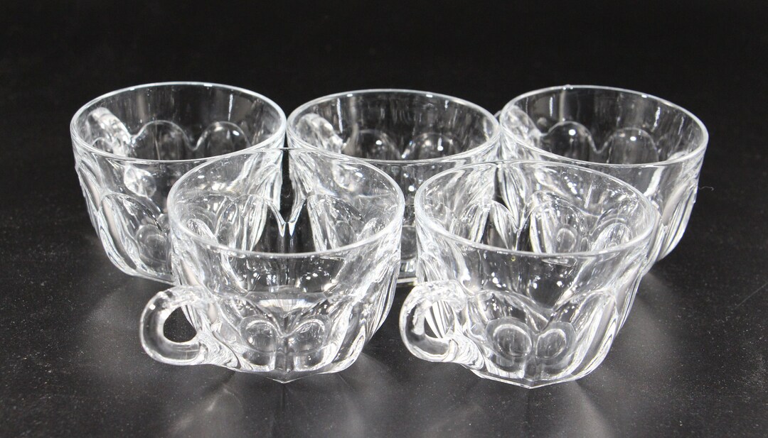 Vintage Set of 5, Heisey Colonial Pattern (#373) Flat Punch Cups With ...