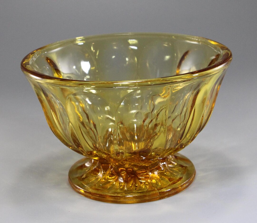 Vintage Anchor Hocking Fairfield Pattern #1200, Honey Gold Footed Bowl ...