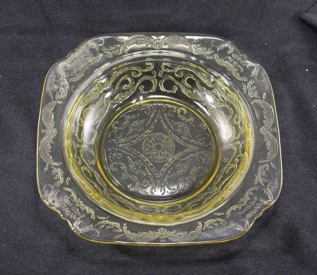 Vintage Federal/indiana Glass, Amber Madrid Pattern, Butter Base - Etsy